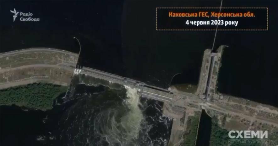 Появился первый спутниковый снимок разрушенной Каховской ГЭС | Новости